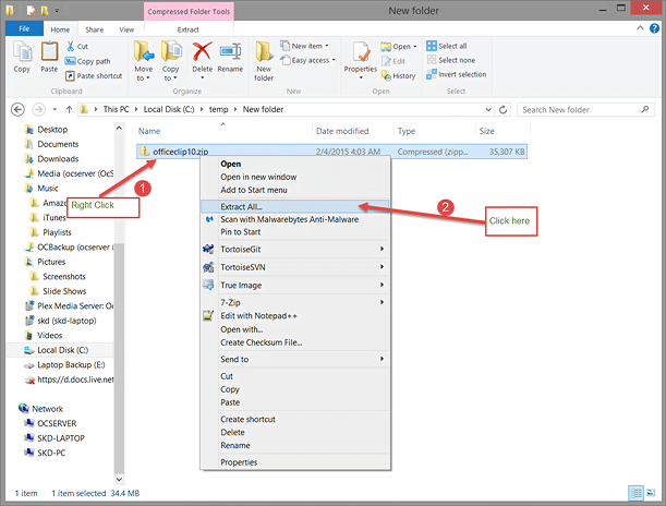 Installing OfficeClip